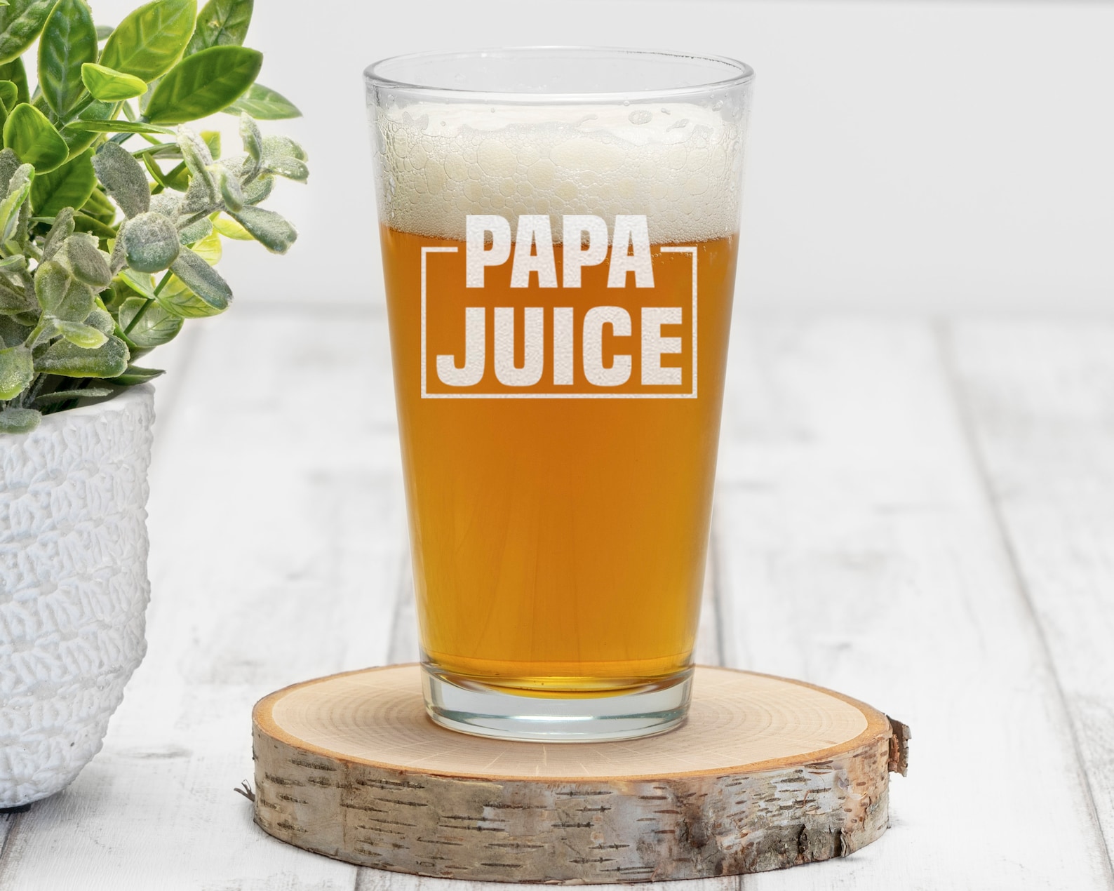 Papa Juice Beer Pint Funny Birthday Fathers Day Gift for Dads, Grandpas ...