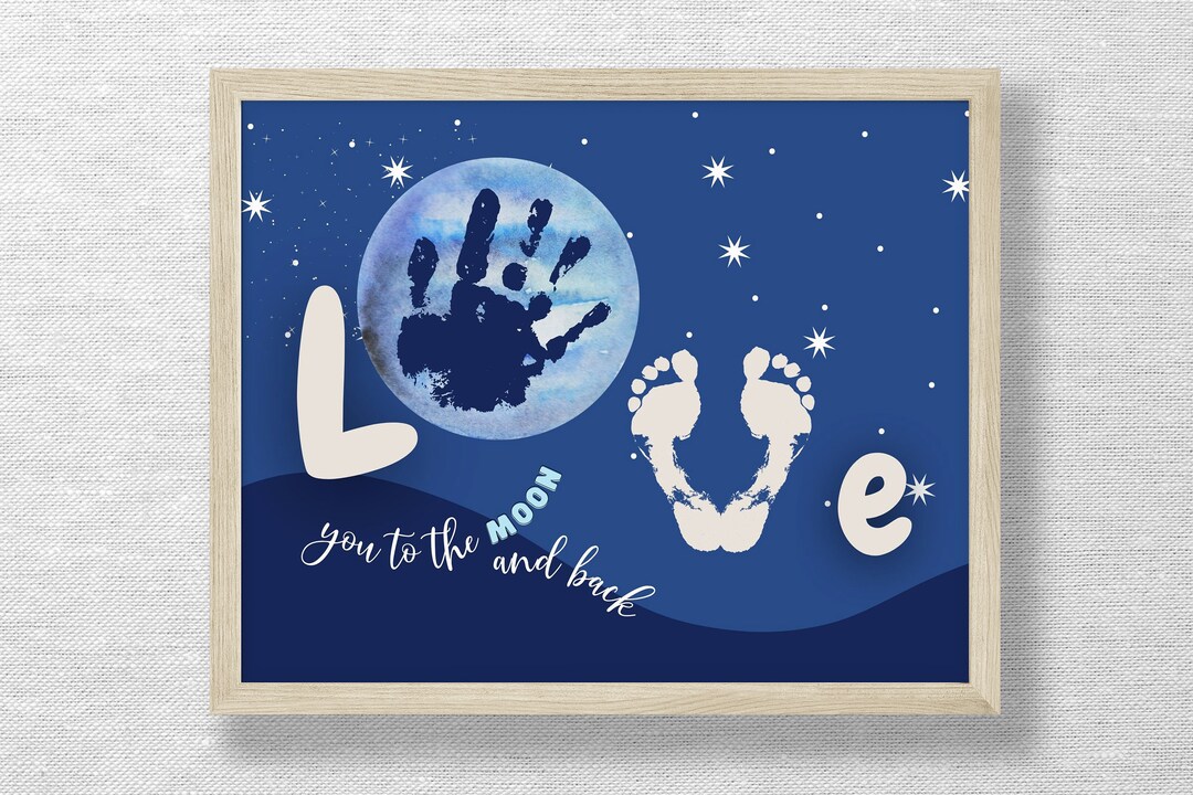 Love You to the Moon Handprint Art, DIY Craft (digital Download) - Etsy