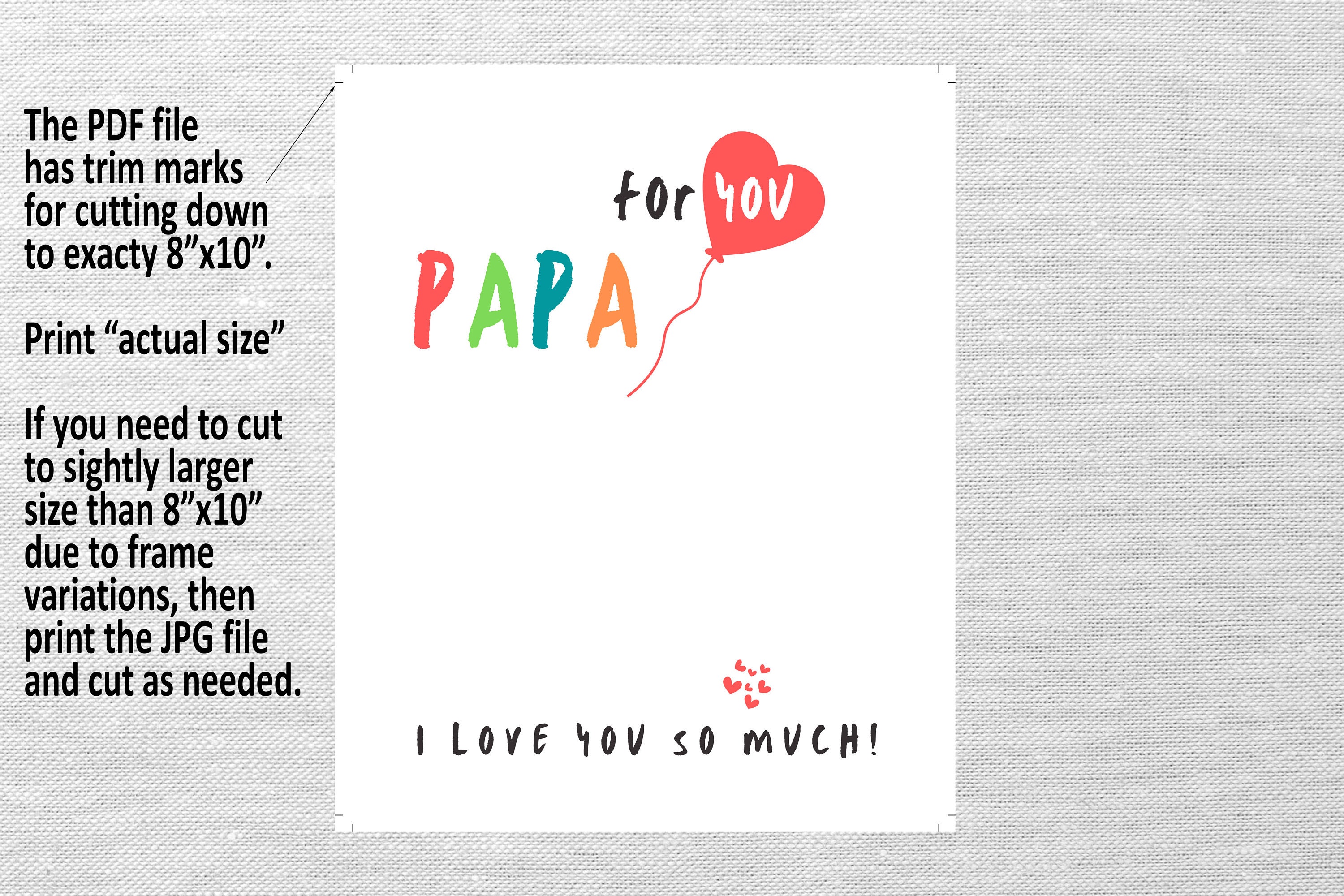 Handprint Art Craft, for You PAPA Keepsake, Birthday Handprint, Fathers ...