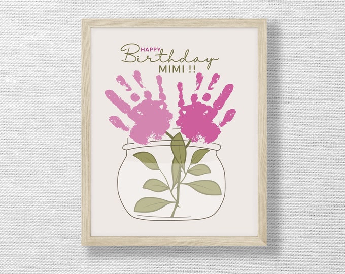 Happy Birthday Mimi Floral Watercolor 5x7 PRINTED Greeting Card Flowers ...