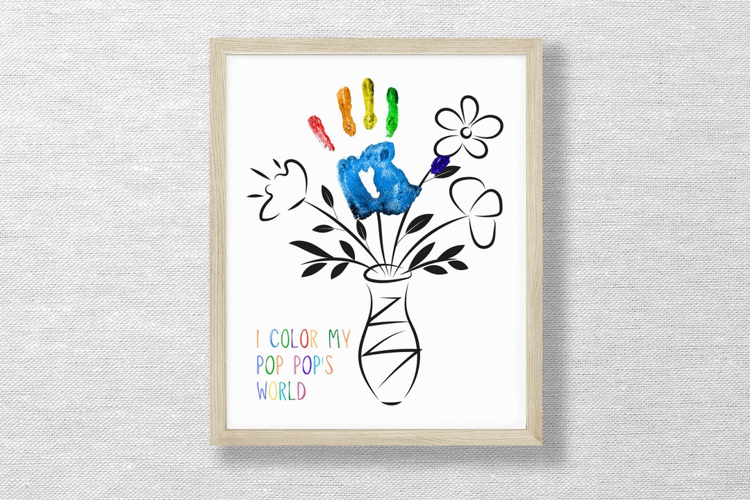 Handprint for POP POP, Keepsake Art Craft, Birthday Handprint ...