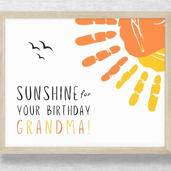 Grandmother Handprint Birthday Card - Etsy