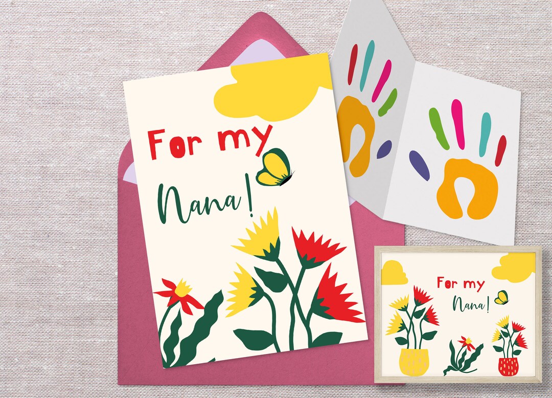 Handprint Card for Nana, Mothers Day, Grandparents Day Keepsake ...