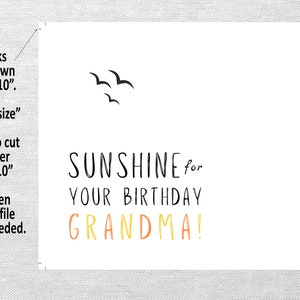 Grandma Birthday Handprint Craft, Sunshine Card, DIY Birthday Keepsake ...