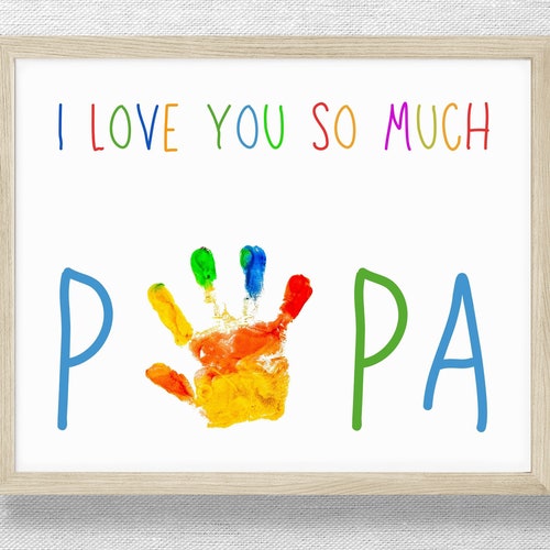 PAPA Father's Day Printable Handprint Art Craft - Etsy UK