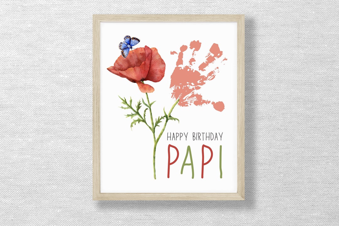 Happy Birthday PAPI Keepsake, Birthday Gift for Papi, Handprint Art ...