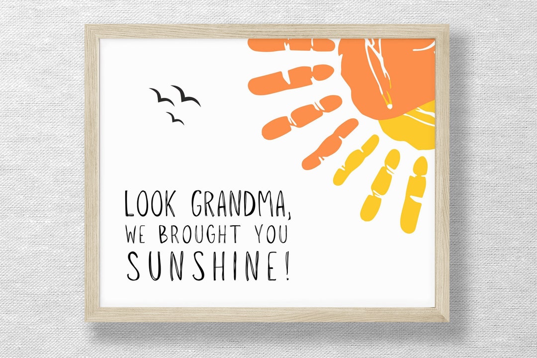 Handprint Craft Grandma, Sunshine Card, Birthday Keepsake, Grandparents ...