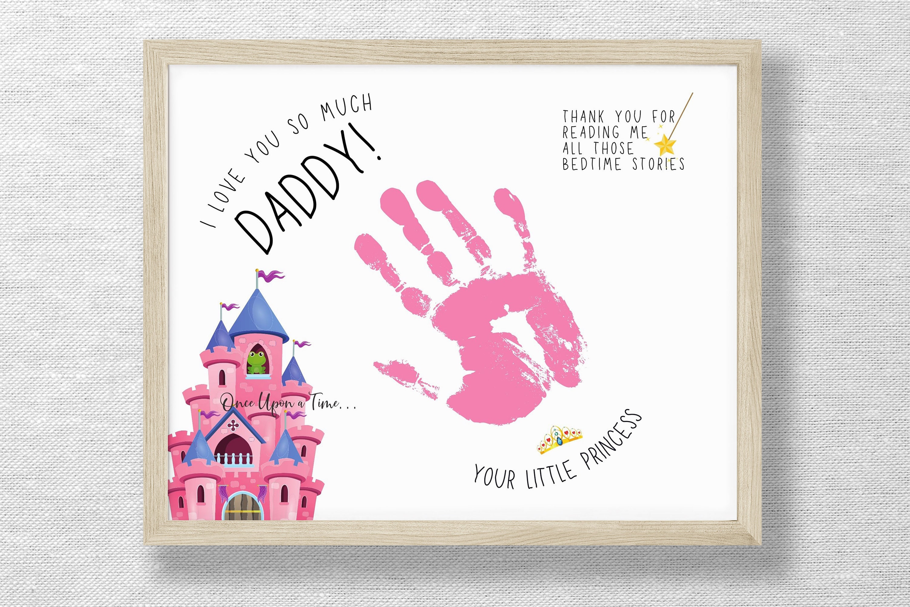 Princess Handprint, Daddy Keepsake Card, Valentine, Father's Day ...