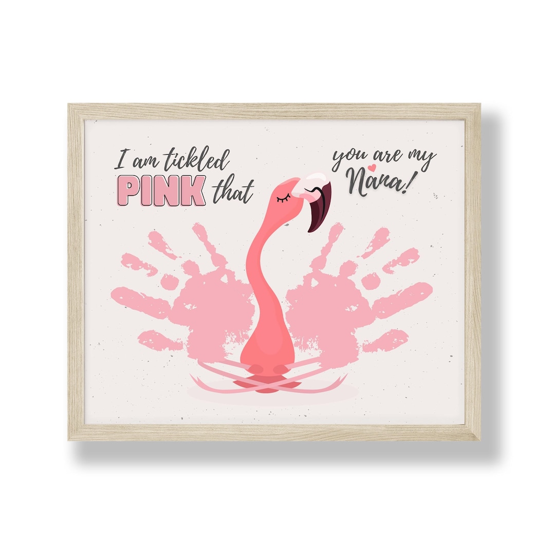 Pink Flamingo Handprint, Tickled Pink, Nana Keepsake, Mother's Day ...