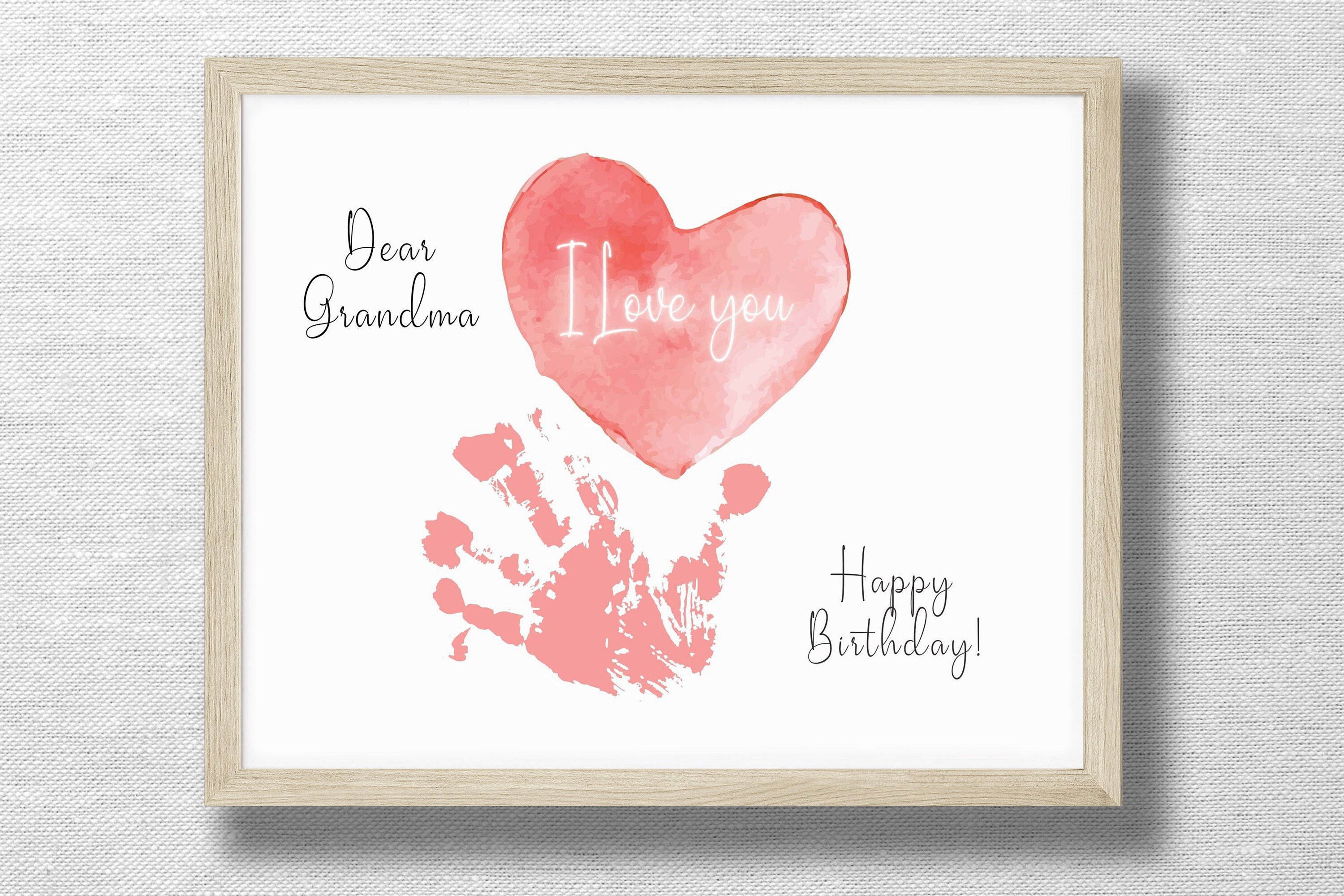 Grandma Birthday Handprint Craft, Dear Grandma Card, DIY Bday Keepsake ...