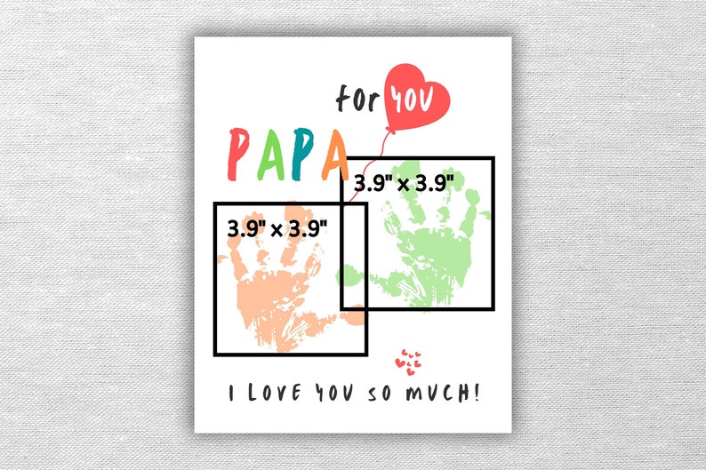 Handprint Art Craft, for You PAPA Keepsake, Birthday Handprint, Fathers ...