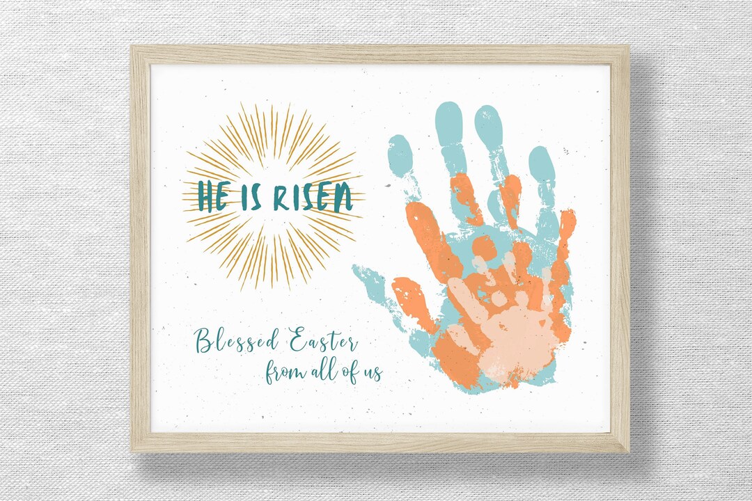 He is Risen, Easter DIY Craft, Handprint Art, Religious Easter Card ...