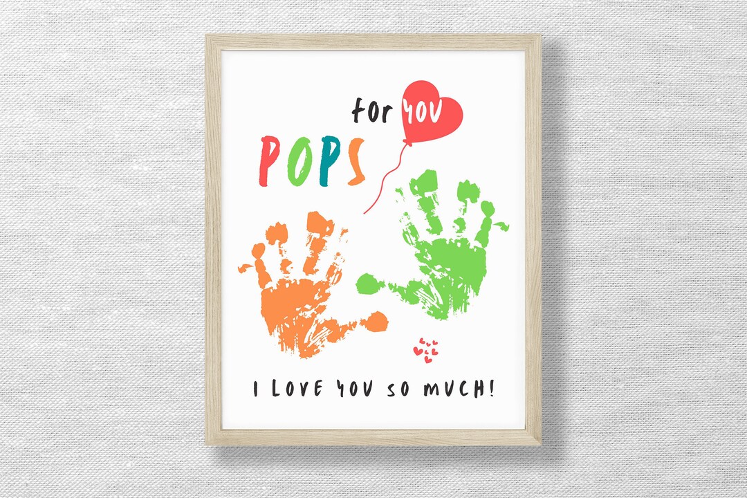 Handprint Art Craft, for You POPS Keepsake, Birthday Handprint, Fathers ...