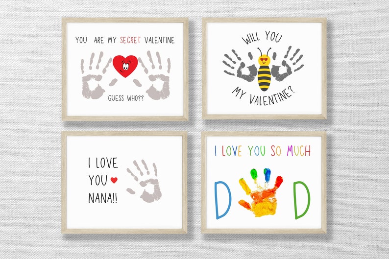 Valentine Handprint Art – DIY Kids Keepsake Prints (digital Download ...