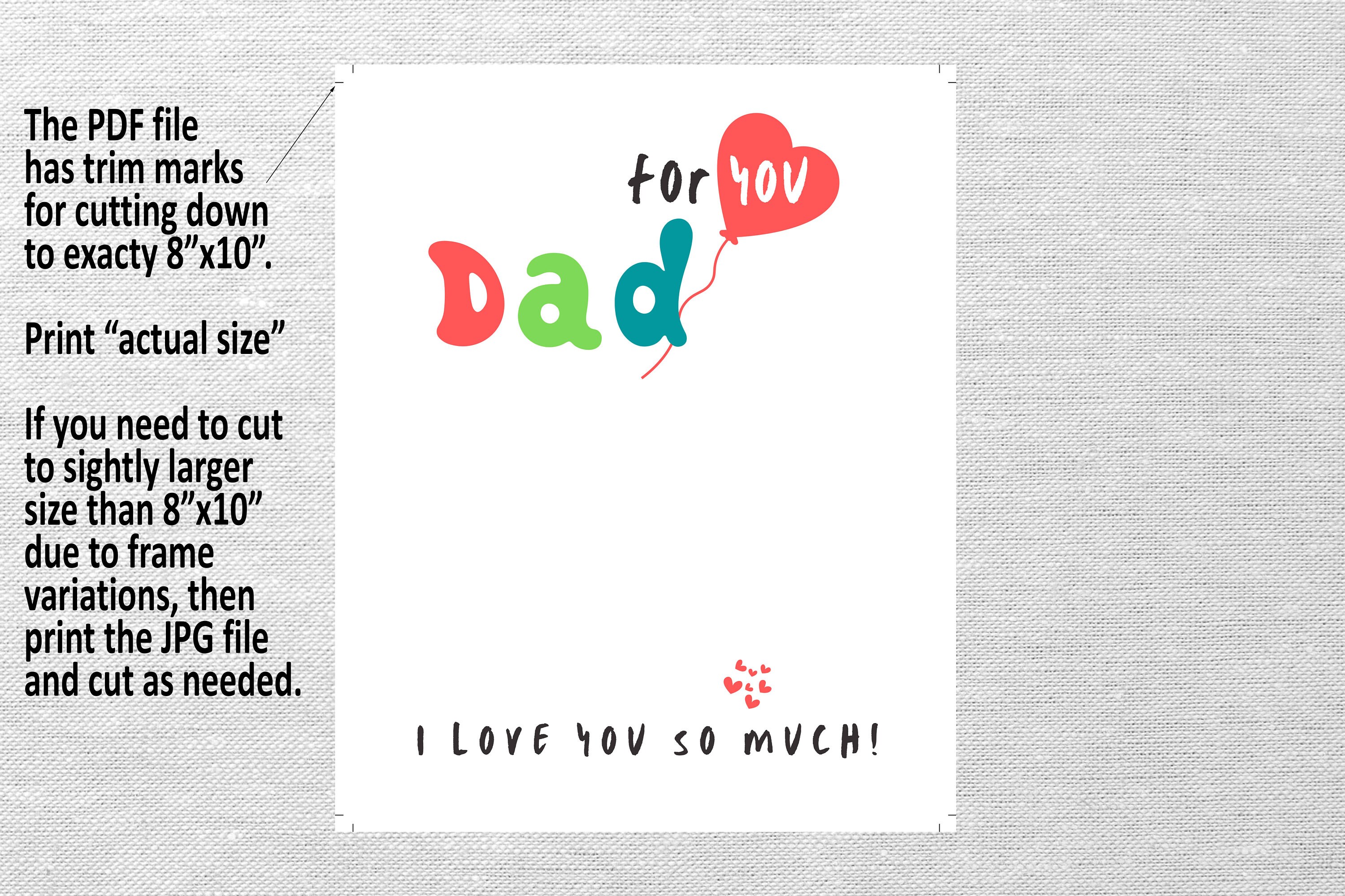 For You DAD Keepsake, Handprint Art Craft, Birthday Printout, Fathers ...