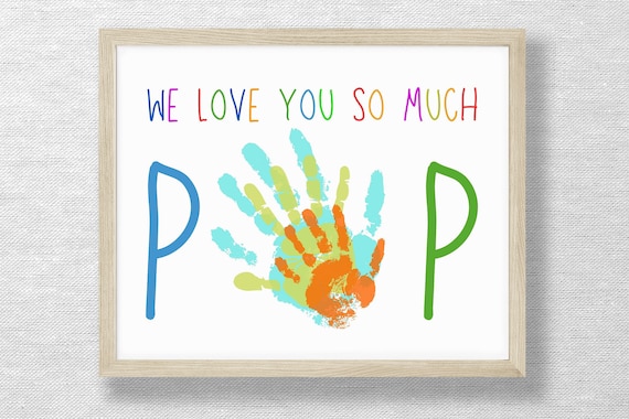 Handprint for POP DIY Handprint Craft Father Grandfather - Etsy
