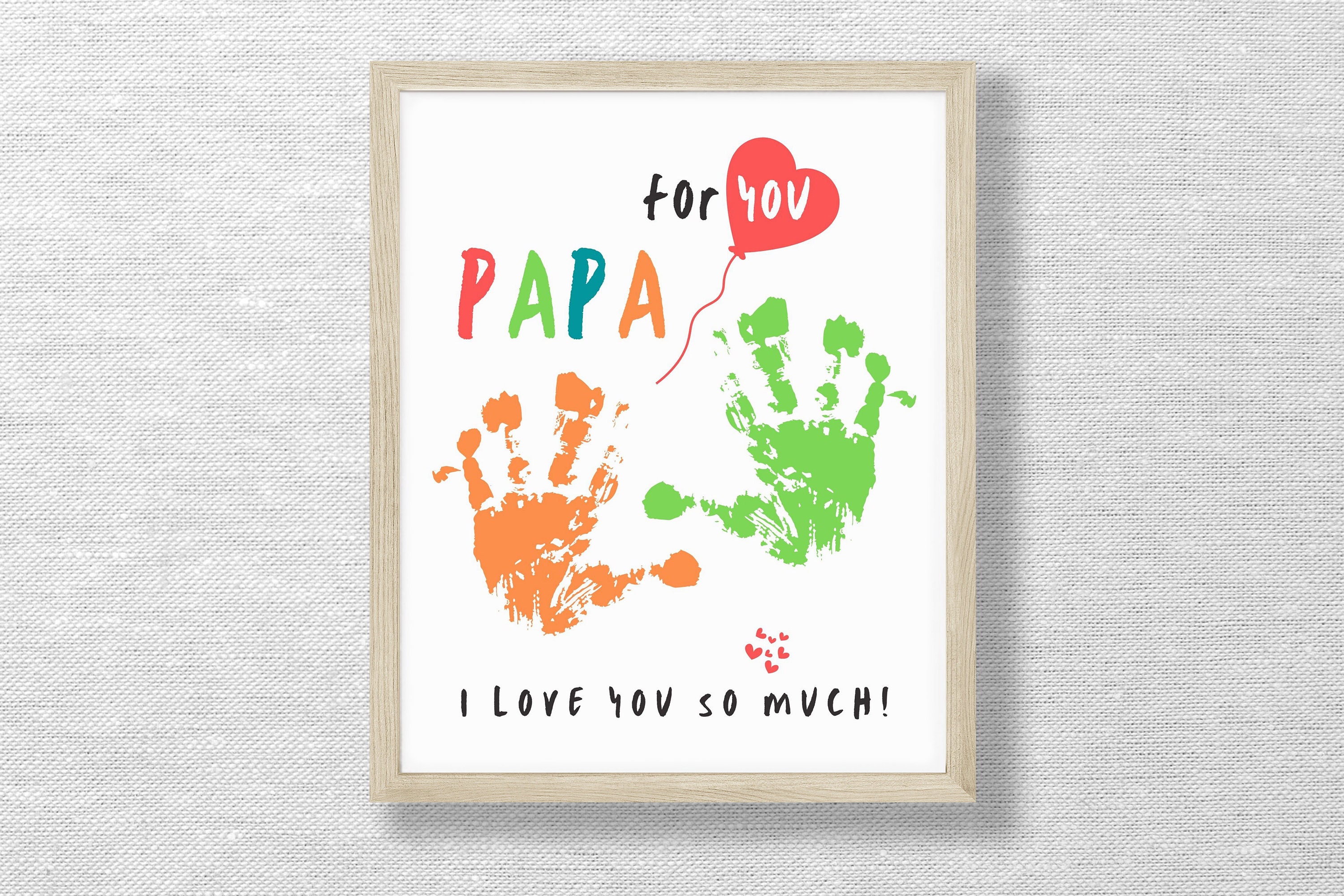 Handprint Art Craft, for You PAPA Keepsake, Birthday Handprint, Fathers ...