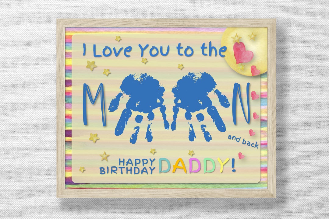 Birthday Handprint for Daddy, Kids Craft, Printable Card, Dad Birthday ...