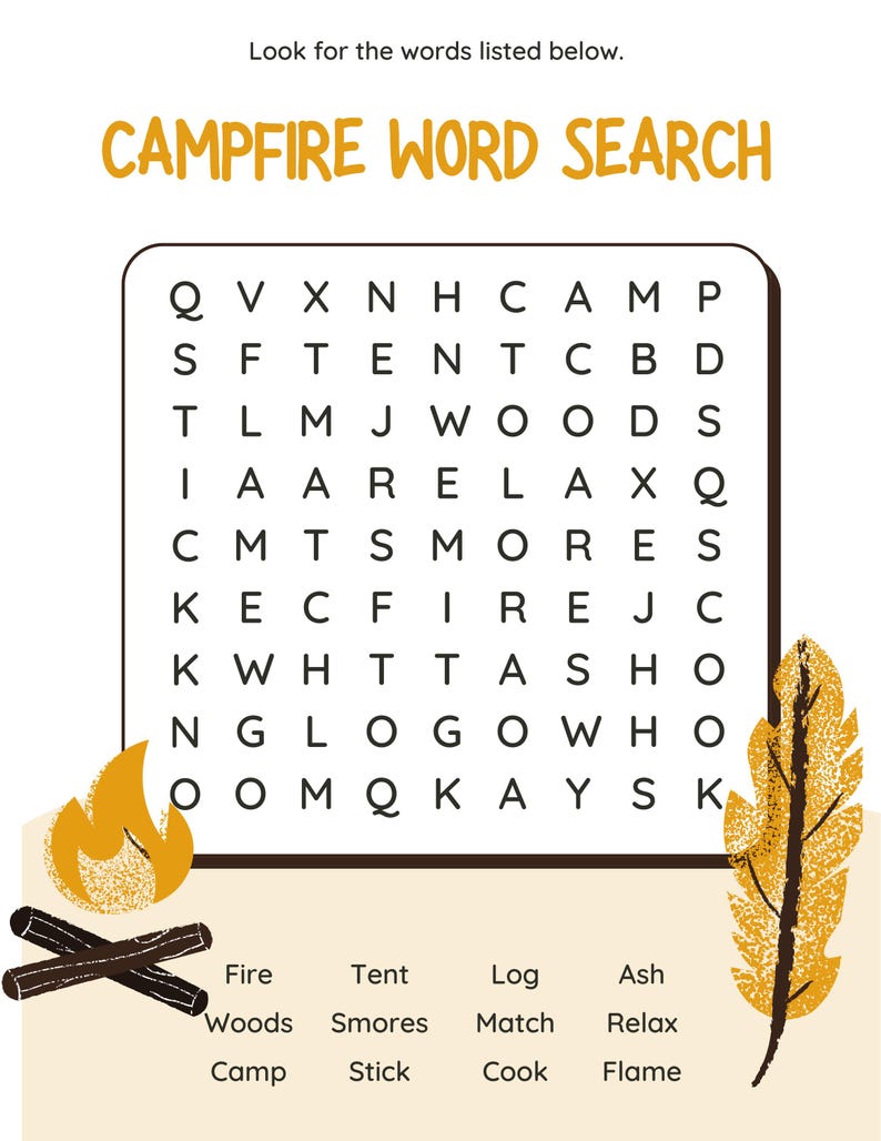Fun Printable Word Search Puzzles for Kids | 4 Themed Games - Campfire ...