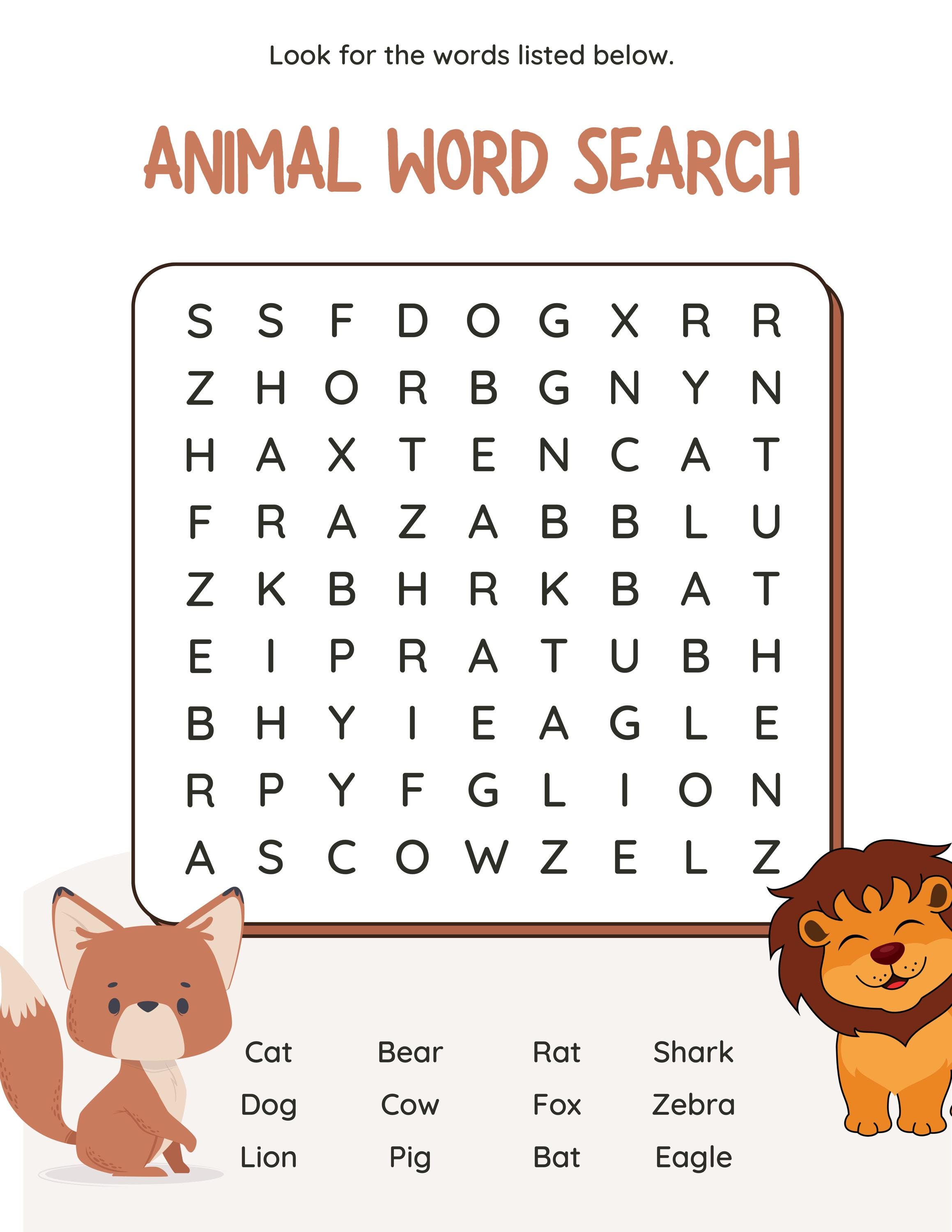 Fun Printable Word Search Puzzles for Kids | 4 Themed Games - Campfire ...