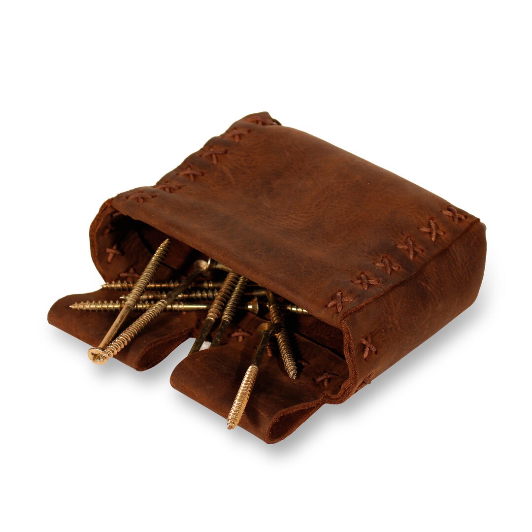 Nail Bag | Tool Bag | Craft Belt Bag | Leather Belt Bag | Dark Brown ...