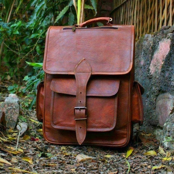 Leather Laptop Backpack Women - Etsy