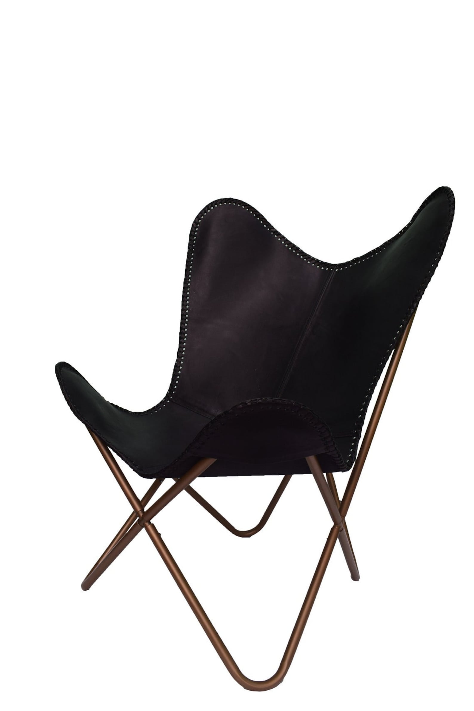 Retro Handmade Leather Butterfly Chair Black Butterfly Chair - Etsy