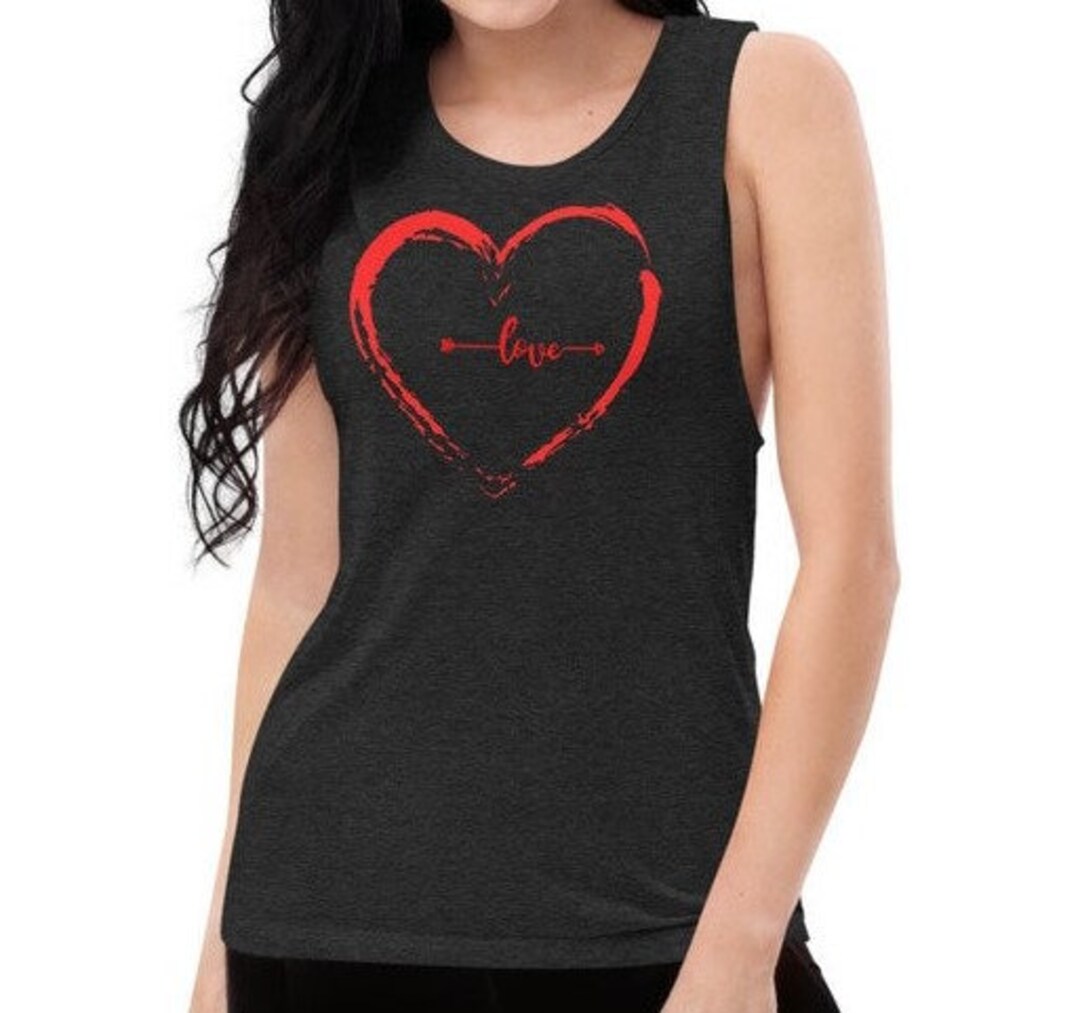 VALENTINE'S DAY HEART Love Flattering Tank for Layering or on It's Own ...