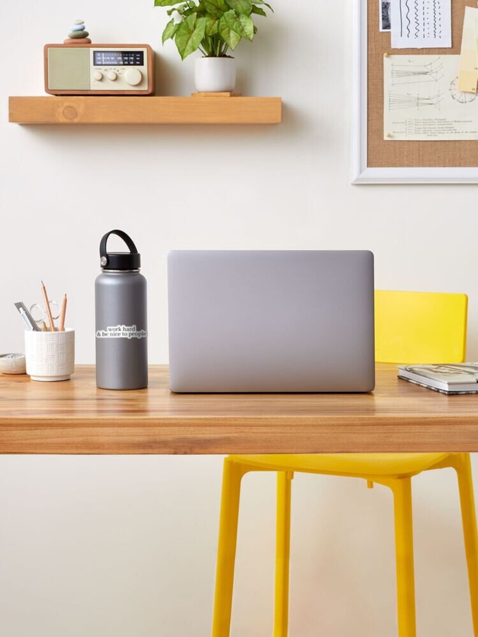 Work Hard and Be Nice to People Motivational Vinyl Sticker Laptop ...