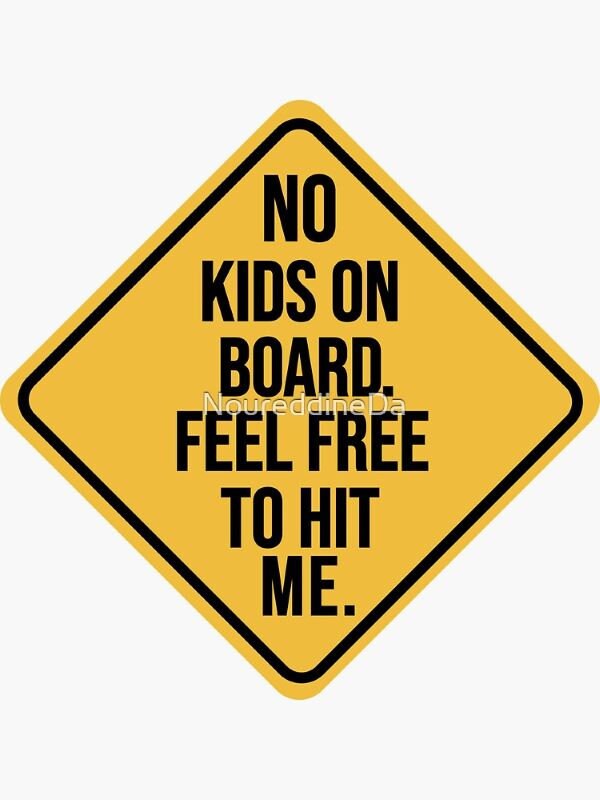 No Kids on Board Funny Vinyl Sticker - Etsy