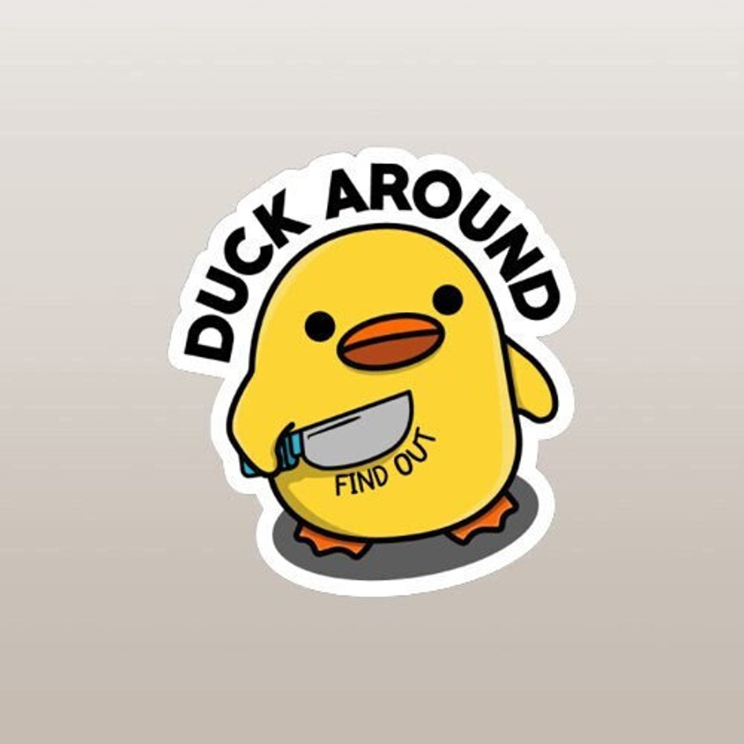 Duck With Knife Funny Vinyl Stickers Laptop Sticker, Water Bottle ...