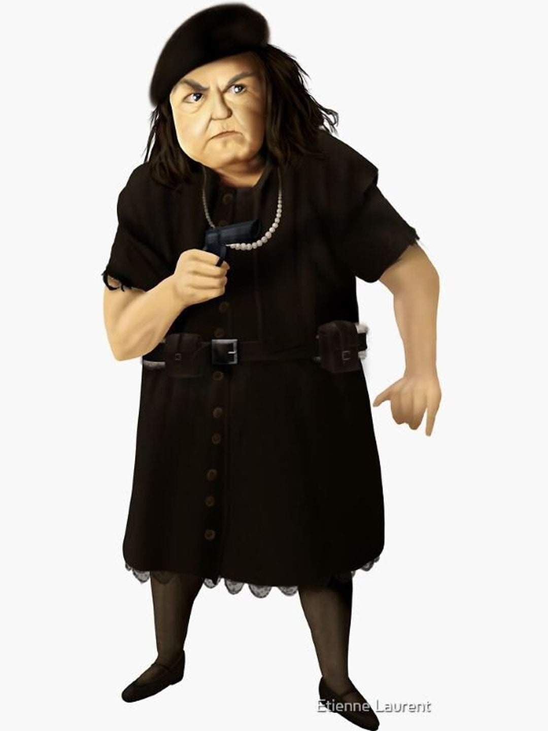Mama Fratelli of the Goonies, Pointing a Gun Vinyl Sticker Laptop ...
