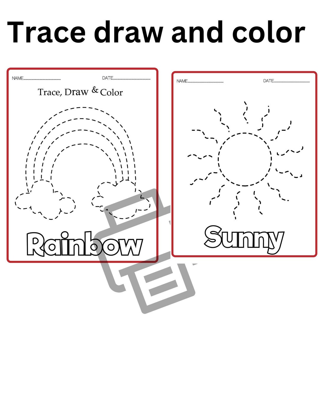 Weather Tracing Worksheets for Kids, to Do Printable, Handwriting ...
