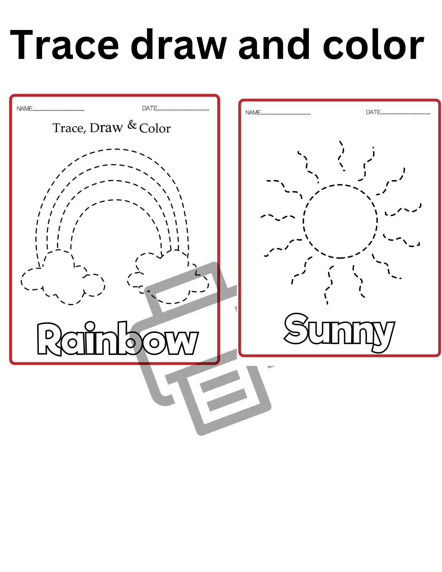 Weather Tracing Worksheets for Kids, to Do Printable, Handwriting ...