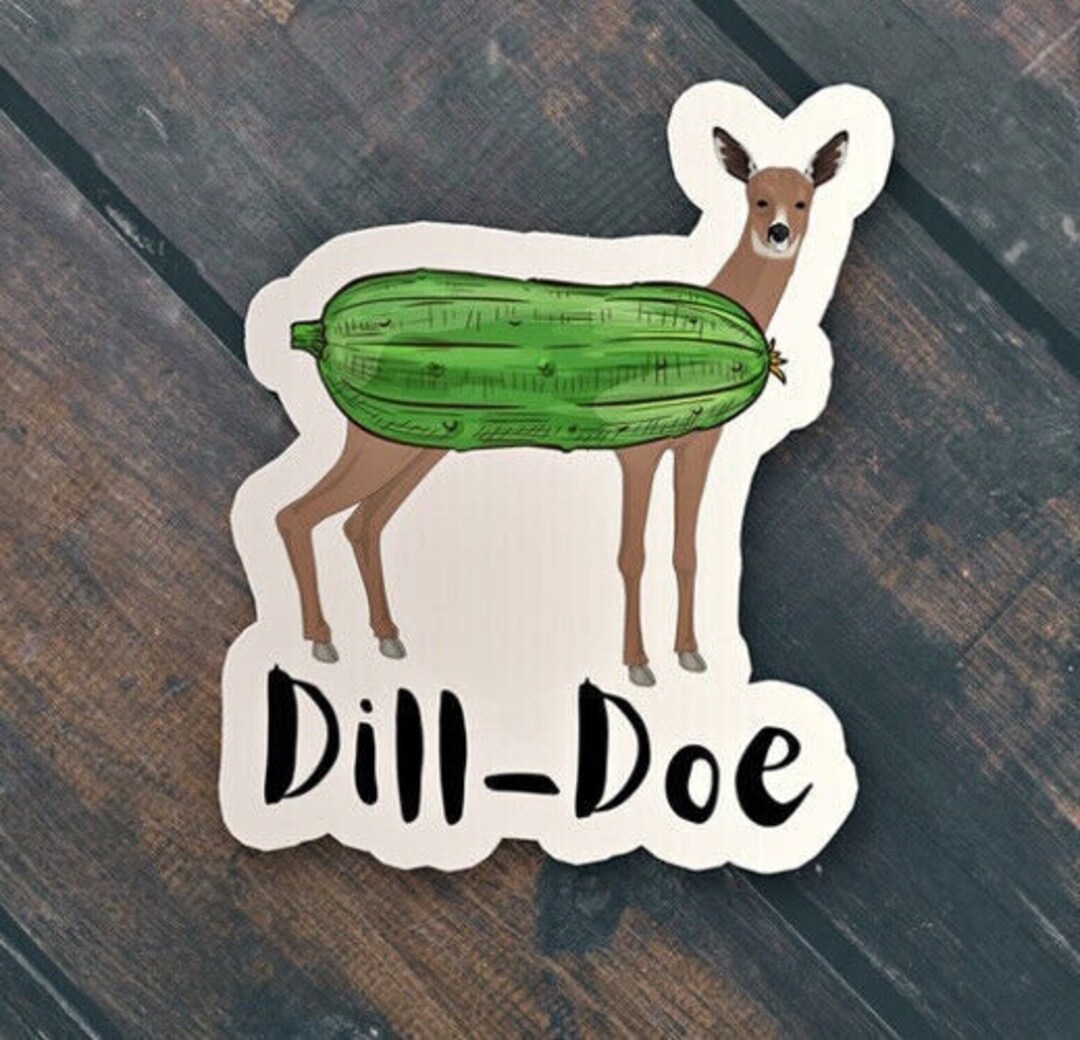 Dill Doe Deer Pickle Decal Animal Hunting Funny Vinyl Sticker Laptop ...