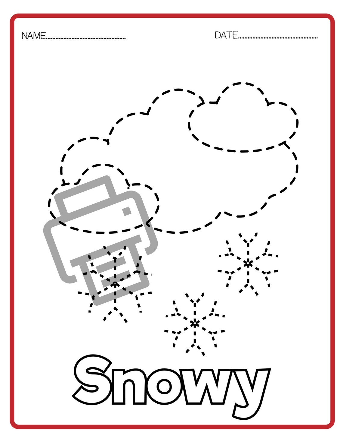 Weather Tracing Worksheets for Kids, to Do Printable, Handwriting ...