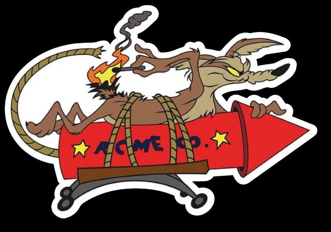 WILE E. COYOTE Funny Rat Rod Hot Rod Vintage Racing Rat Fink Vinyl ...