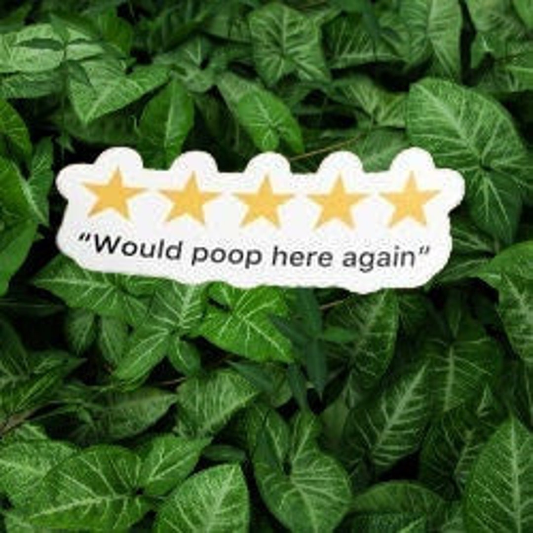 5 Star Poop Funny Vinyl Sticker Laptop Sticker, Water Bottle Sticker ...