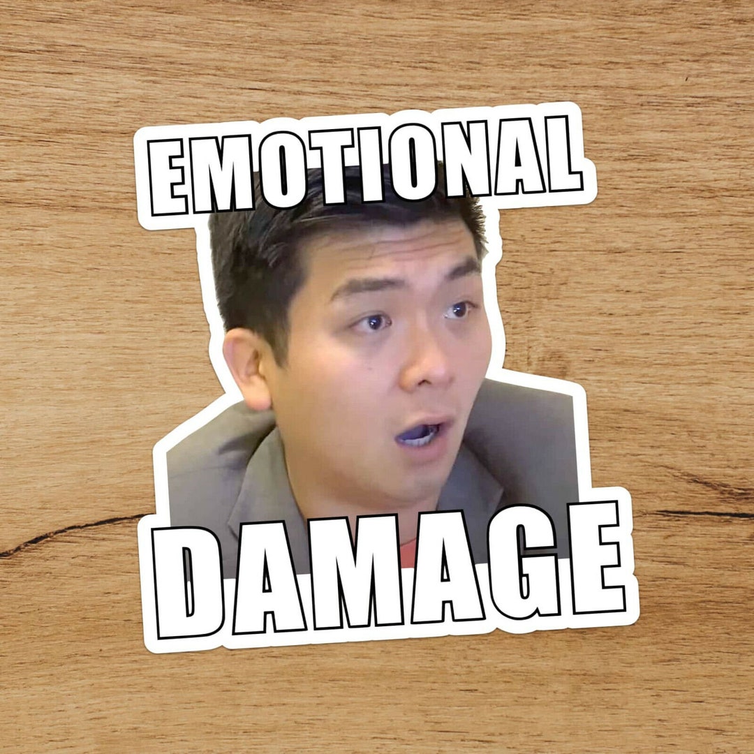 Emotional Damage Funny Tiktok Meme Vinyl Sticker Laptop Sticker, Water ...
