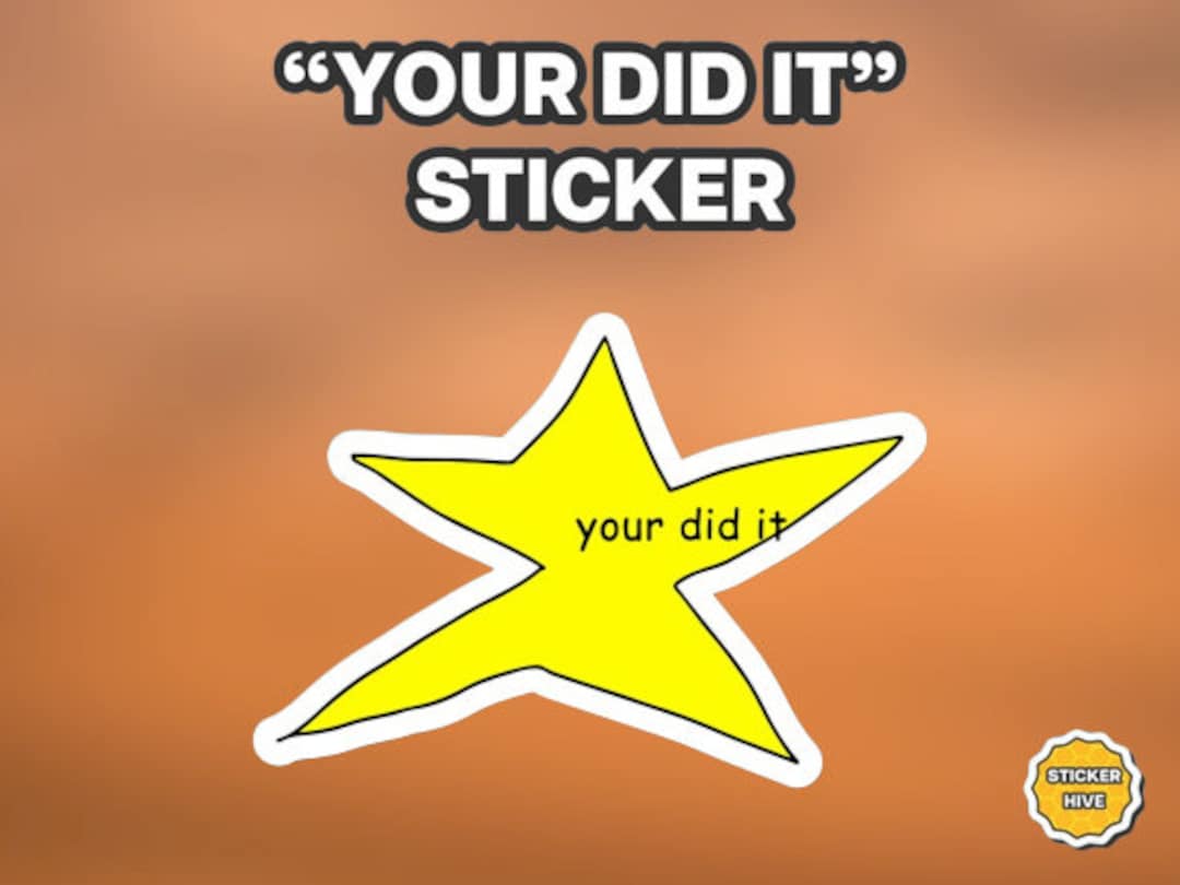 Your Did It Star Funny Vinyl Sticker Laptop Sticker, Water Bottle ...