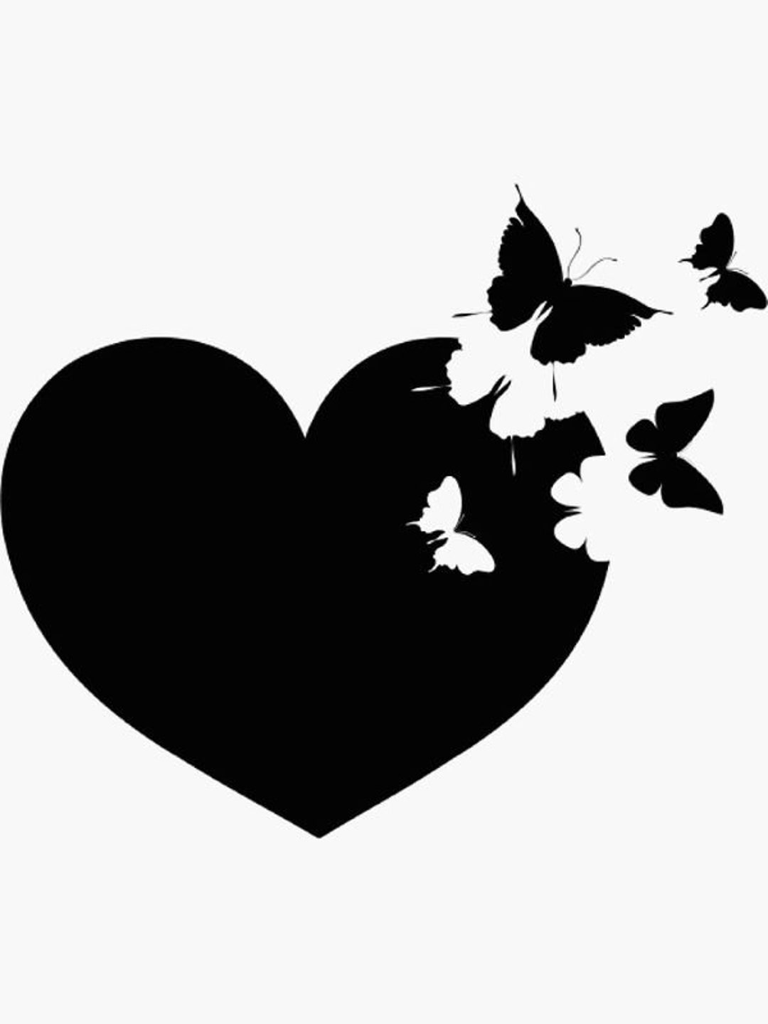 Black Heart Vinyl Decal Sticker Laptop Sticker, Water Bottle Sticker ...