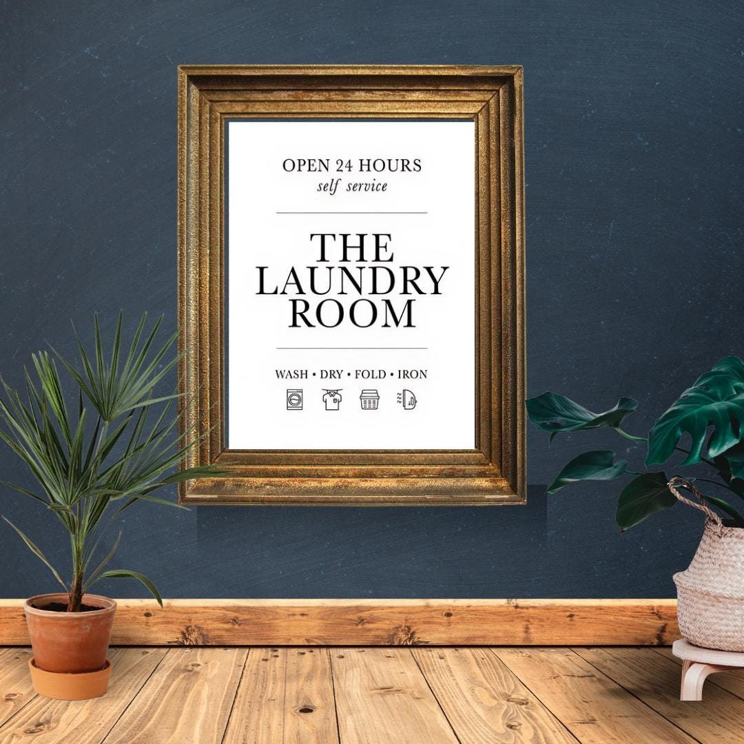 Funny Laundry Sign Laundry Room Decor Laundromat Poster Cute Quote Art ...