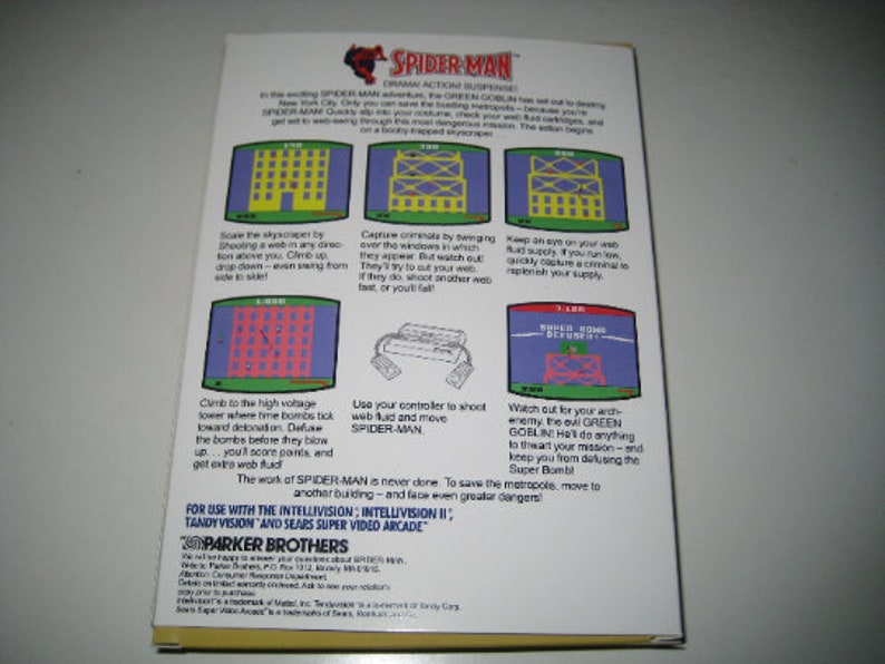 Spider-man (box for the Mattel Intellivision Game) - Etsy