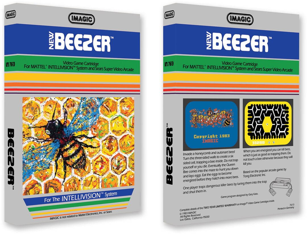 Beezer (box for the Mattel Intellivision Game) - Etsy