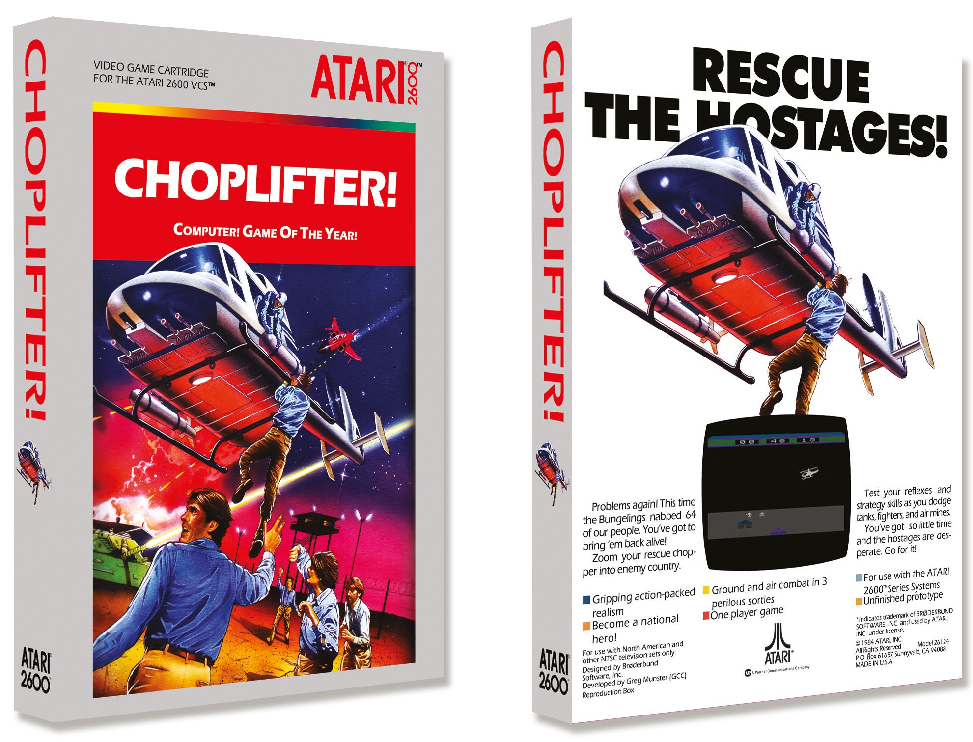 Choplifter! (box for the Atari 2600 Game) - Etsy