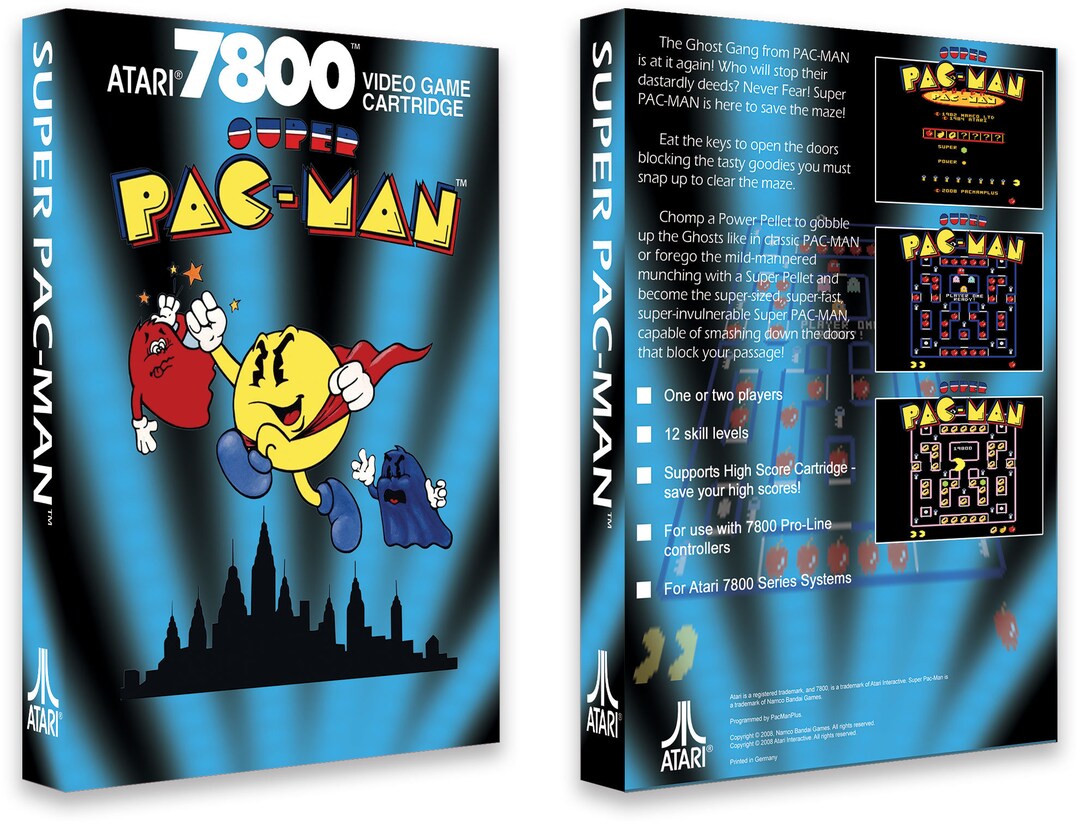 Super Pac-man (box for the Atari 7800 Game) - Etsy