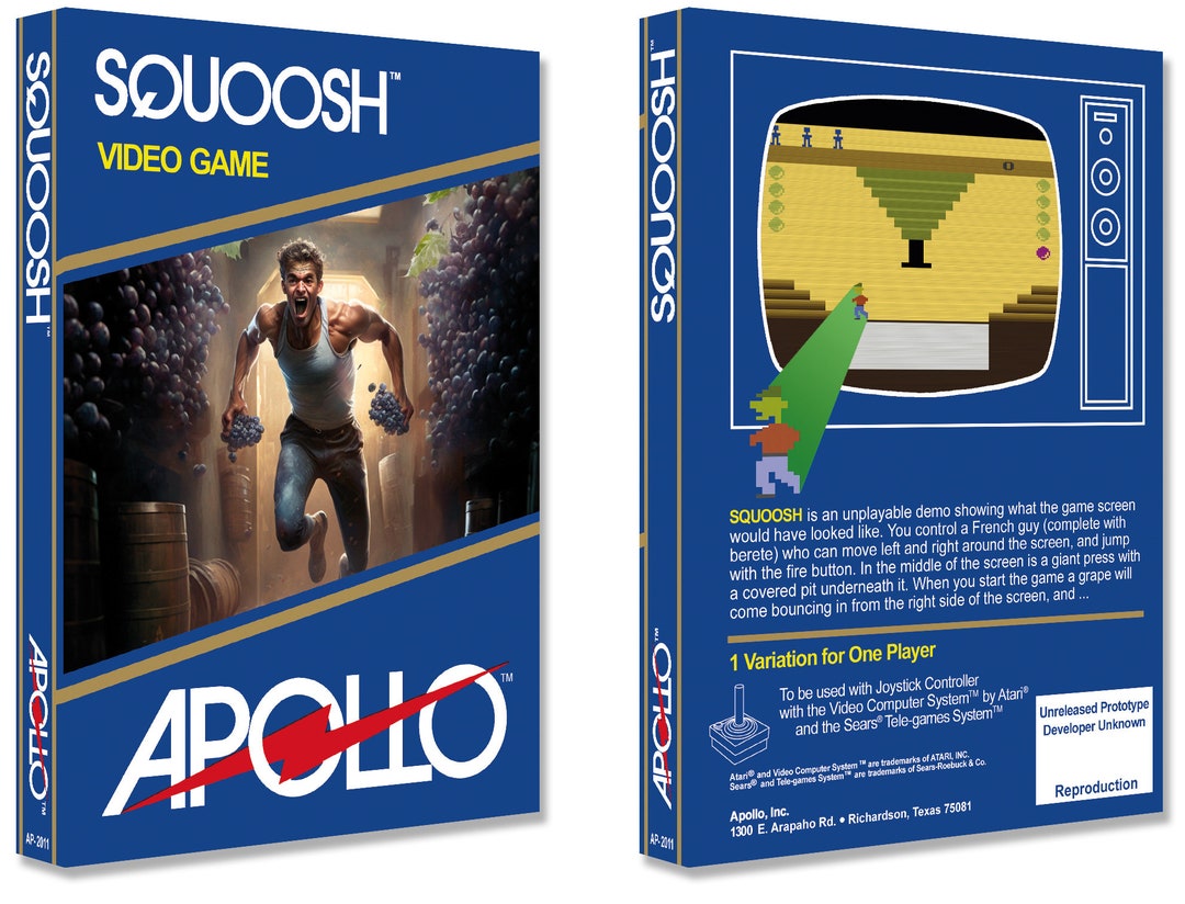 Squoosh (box for the Atari 2600 Game) - Etsy