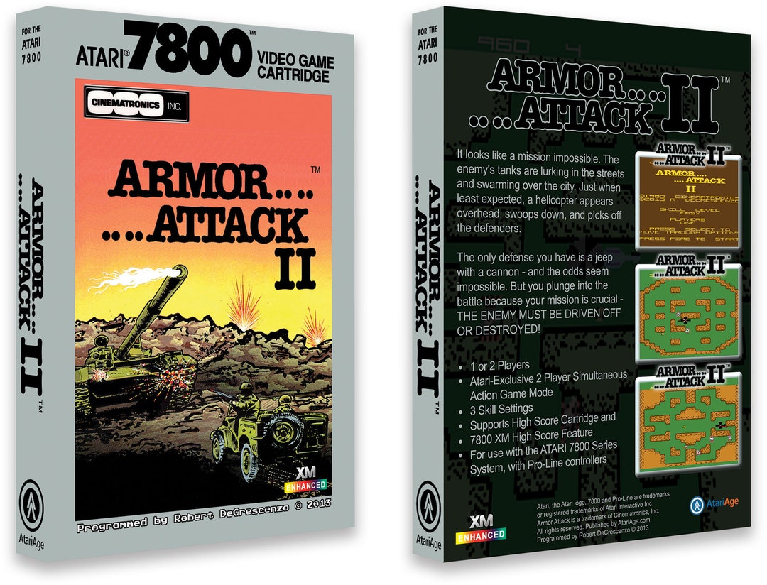 Armor Attack II (box for the Atari 7800 Game) - Etsy