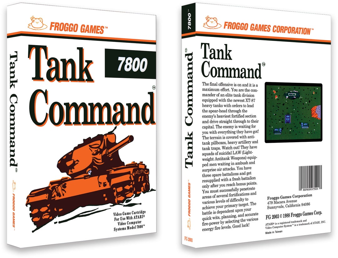 Tank Command (box for the Atari 7800 Game) - Etsy