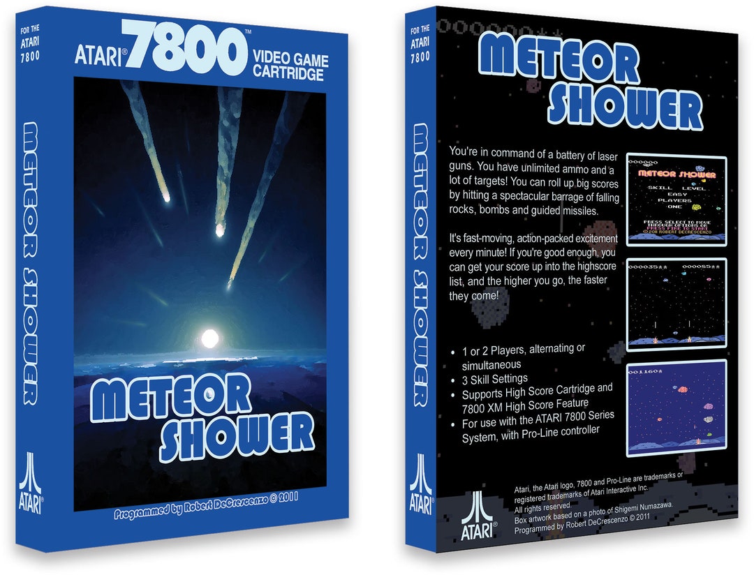Meteor Shower Blue (box for the Atari 7800 Game) - Etsy